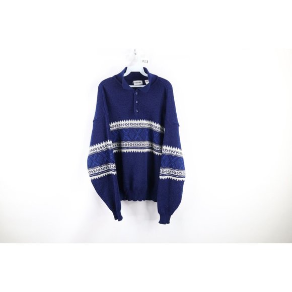 Vintage | Sweaters | Vintage 9s Streetwear Large Distressed Fair Isle ...